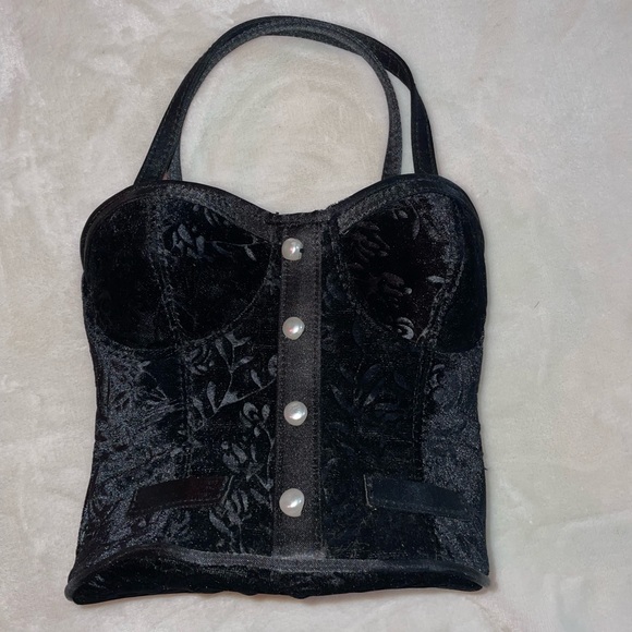 Bags | 200s Velour Bustier Bra Purse | Poshmark
